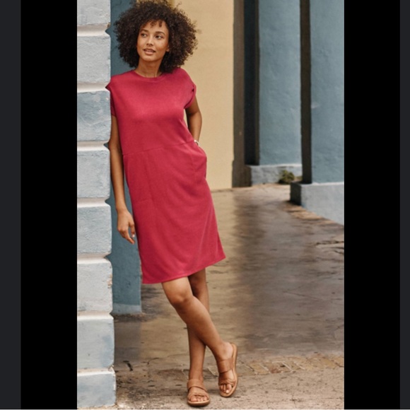 J. Jill | Dresses | J Jill Seaside Loopedterry Dress In Cape Code Red M ...
